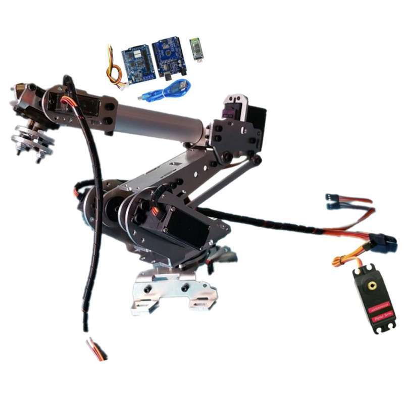 Jual 6 Axis Robotic Mechanical Arm Gripper Kit With Mg-996r Servo For ...