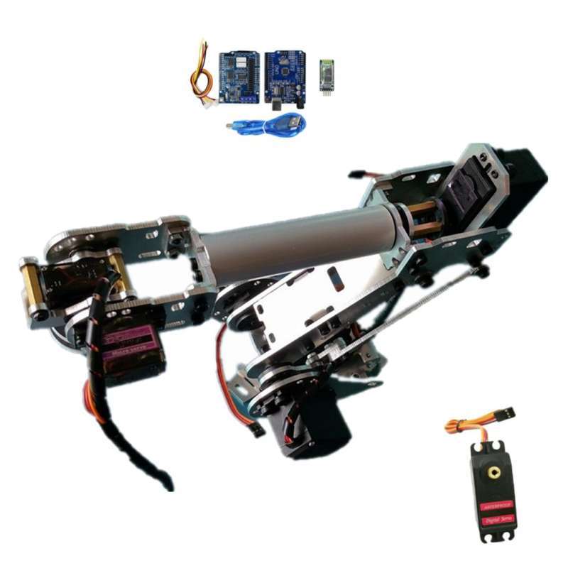 Jual 6 Axis Robotic Mechanical Arm Gripper Kit With Mg-996r Servo For ...