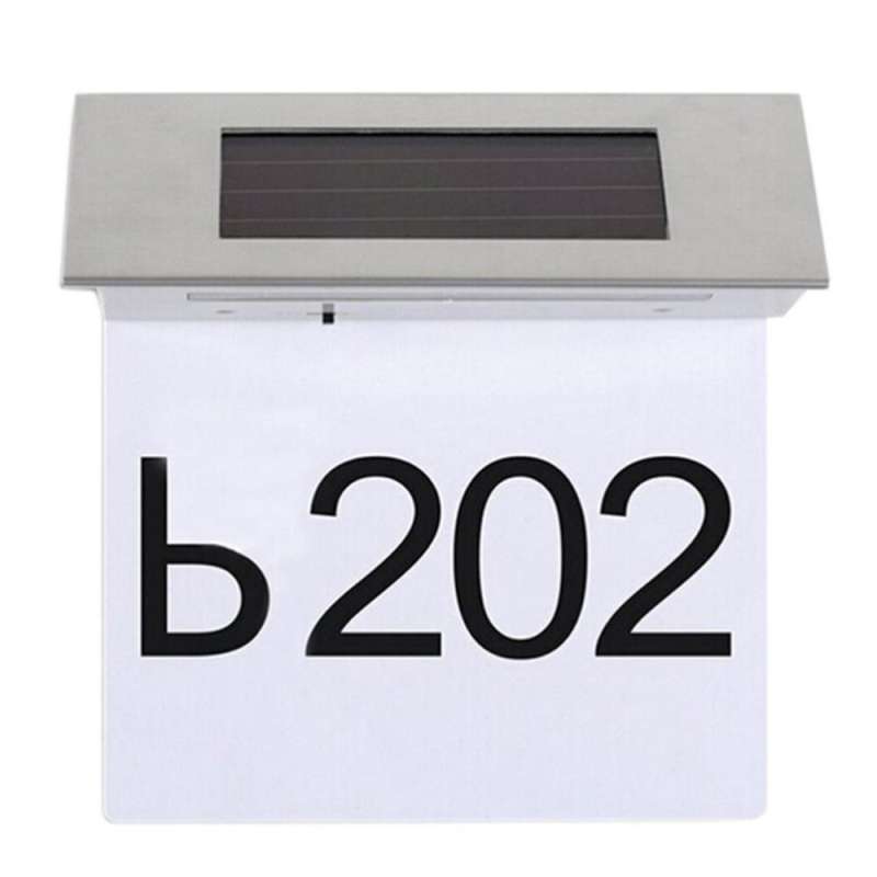 Jual Solar Powered House Address Number Plate Stainless Steel Doorplate ...