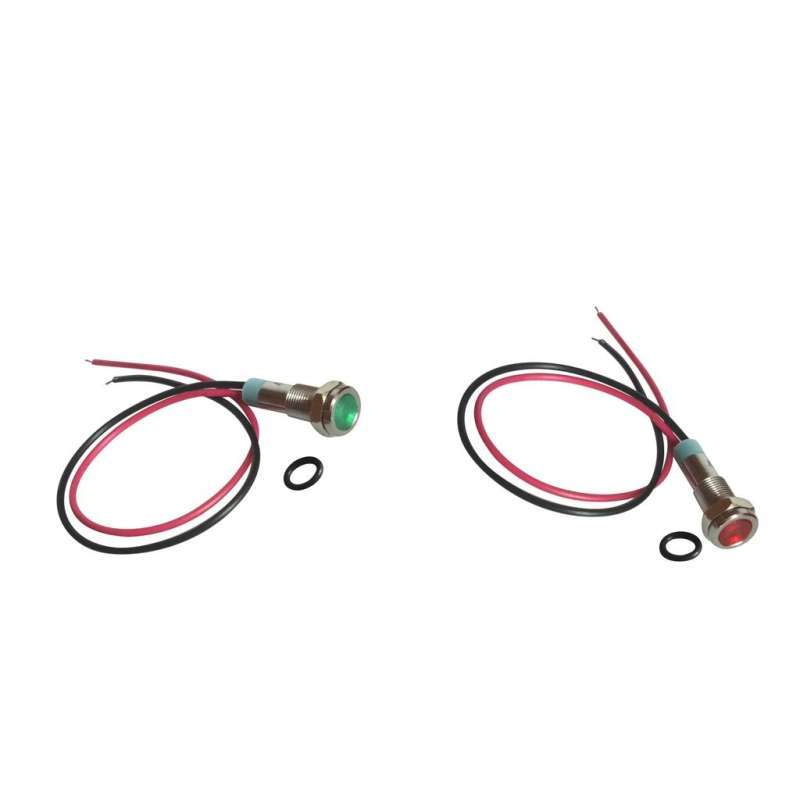 Promo 2Pcs 6mm 24V Signal Power Supply Metal Indicator Light Pre-Wired ...
