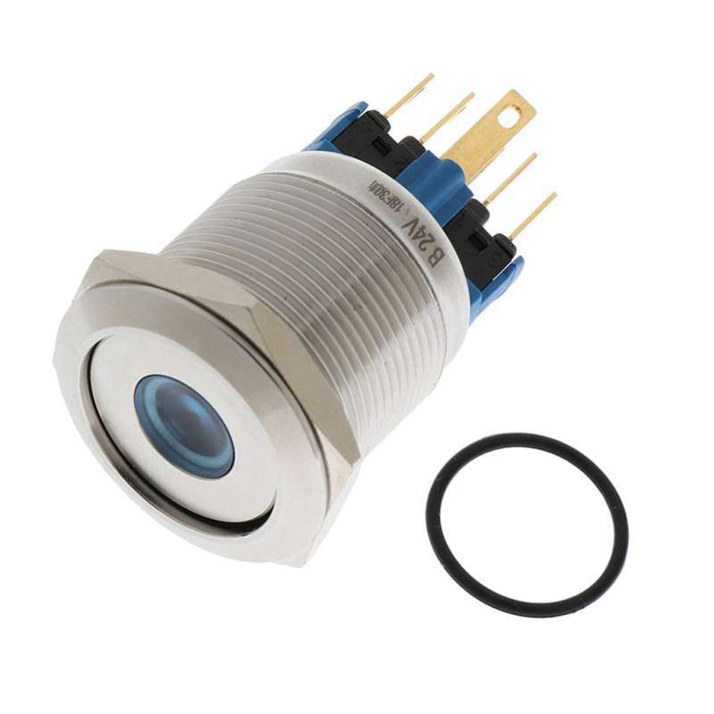 Jual 1 Pcs 22mm Led Light Push Button Switch Waterproof Push Button 24V ...