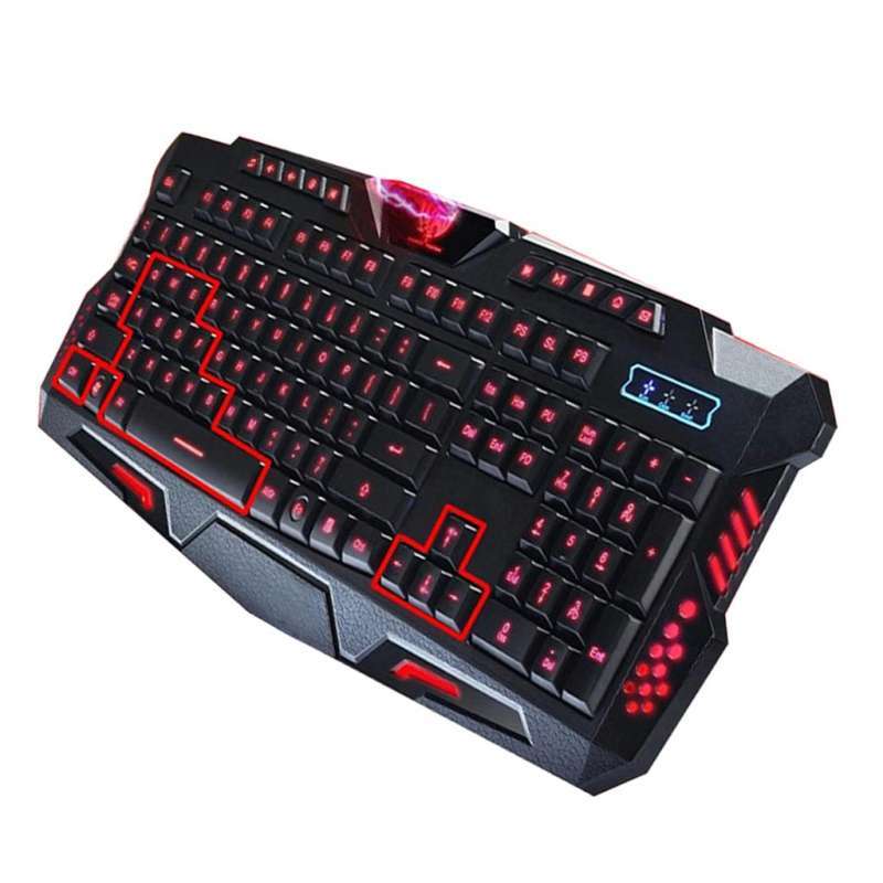 Jual Silent Mechanical Keyboard with Number Pad 3 Color Backlight for ...