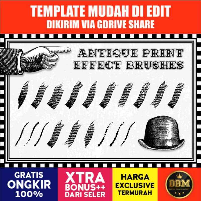 Jual Antique Print Effect Brushes di Seller DIGITAL BLACK MARKET ...
