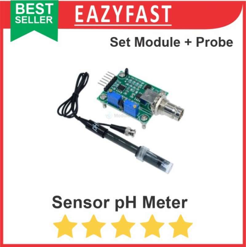 Jual Sensor Probe pH meter Arduino Module Kit Set Electrode 4502C Detector - Biru di Seller ...