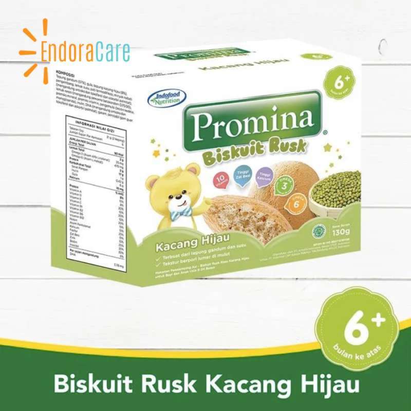 Jual PROMINA Biskuit Bayi 6+ Rusk Beras Merah MPASI 130gr - Kacang ...