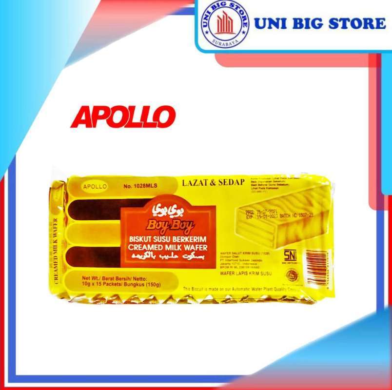 Jual Apollo Boy Boy Wafer Biskuit Lapis Krim Susu 150 Gr Milk Biscuit ...