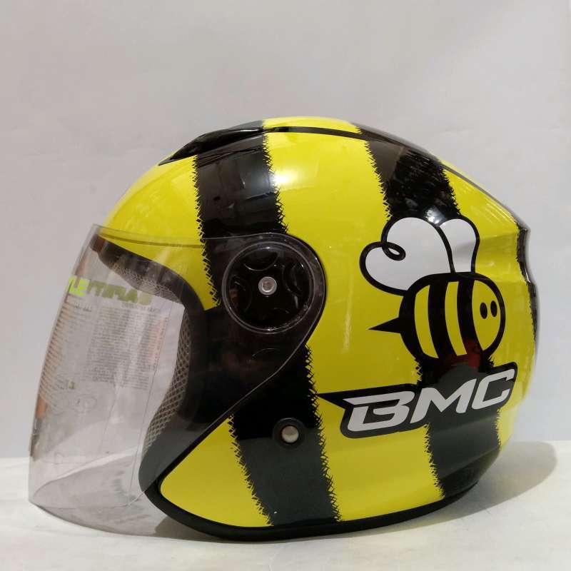 Jual HELM BMC MILAN FLUFFY BEE BLACK YELLOW HELM HALF FACE - L BLACK ...