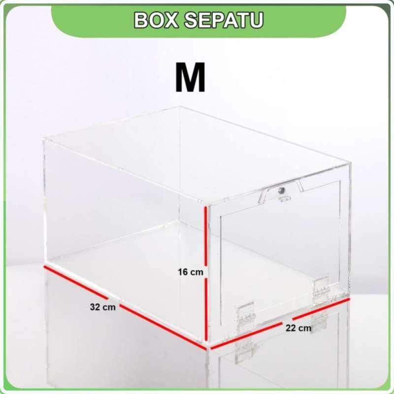 Jual Box Sepatu Sneakers Ukuran Medium 32X22X16Cm Bahan Akrilik/Acrylic ...
