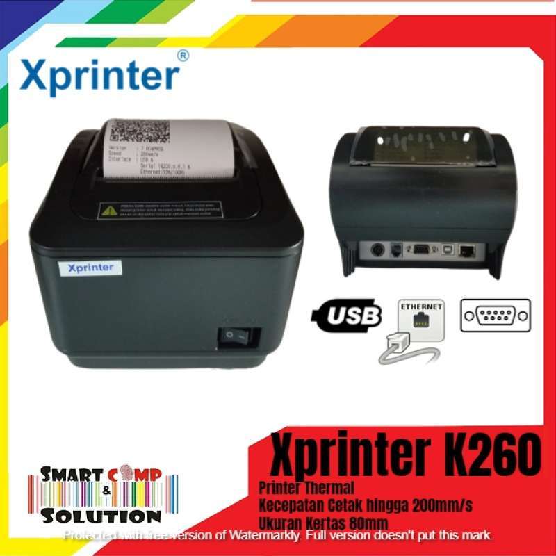 Jual Printer Thermal Struk Nota 80mm Xprinter K-260 / K260 USB LAN ...