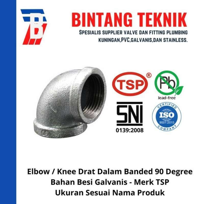 Jual Elbow / Knee 1/2 inch Besi Galvanis TSP 90 Derajat di Seller Toko Bintang-Teknik - Mangga ...