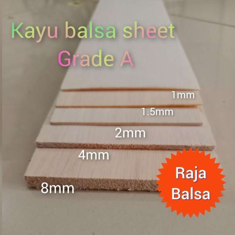 Jual Balsa 4mm x 10cm x 50cm Super Ringan, Putih & Bersih, Kualitas ...
