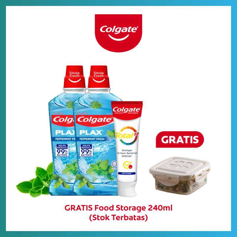 Jual Colgate Plax Peppermint Mouthwash Obat Kumur [750 mL/Twinpack ...