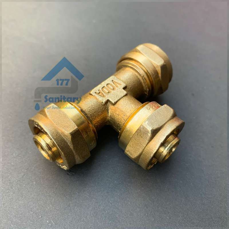 Jual Nepel Tee KUNINGAN sambungan Pipa air Panas TPPP -kran T Fitting pipa nepel shower mur ...