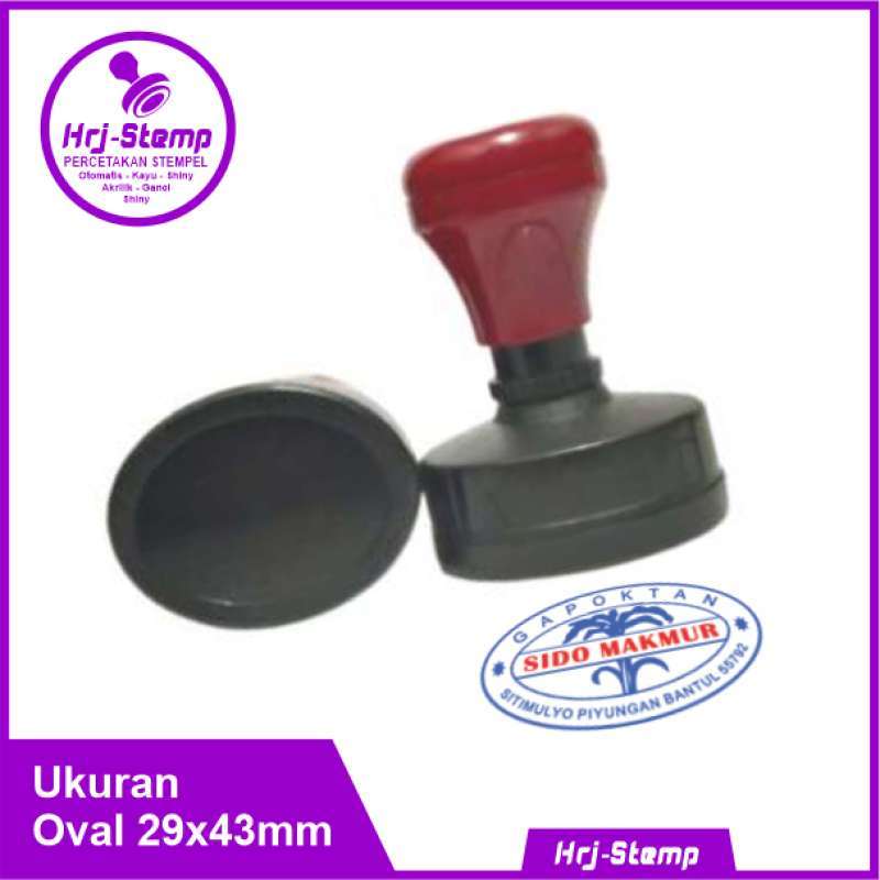 Promo Cetak Stempel Otomatis 2 Warna Bentuk Oval Ukuran Standar Cap ...