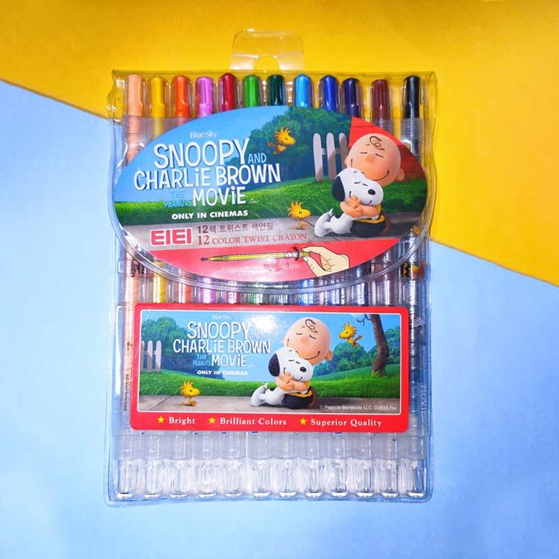 Jual Kenko 12 Color Twist Crayon Full ( PVC BAG ) SNOOPY - 1 SET di ...