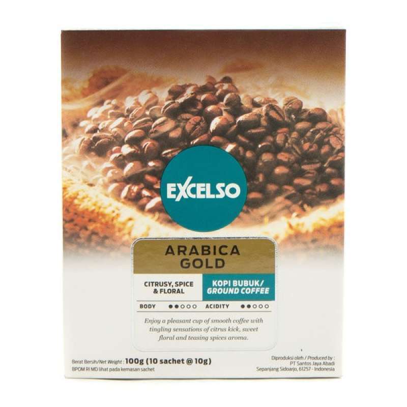 Promo EXCELSO Arabica Gold Coffee 100g - Kopi Arabika Hitam Box isi 10 ...