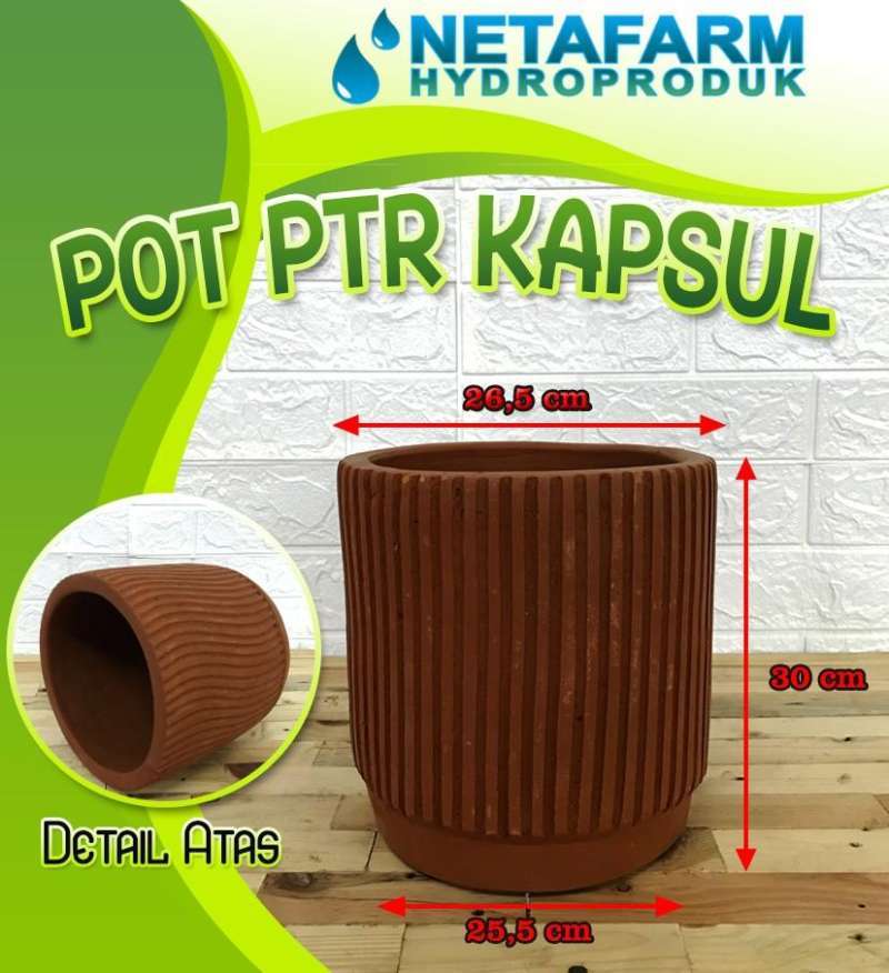 Jual Pot Gerabah Terracotta / PTR KAPSUL Lurus Polos XL (D = 27,5 T ...