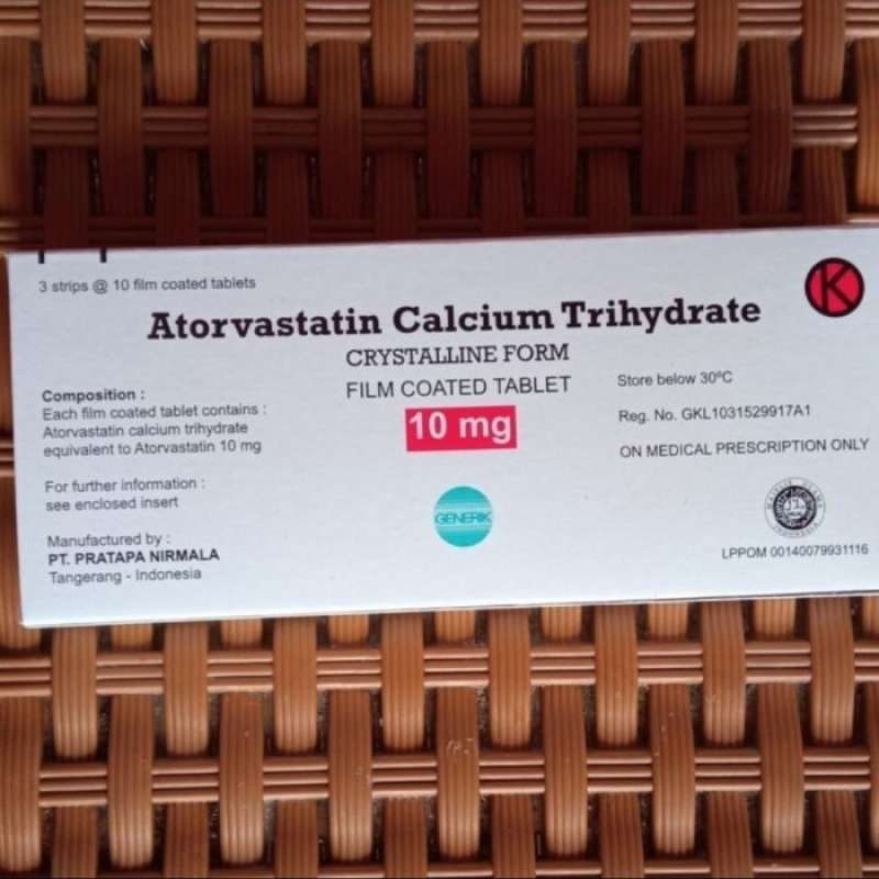 Jual Atorvastatin calcium trihydrate 10mg per box isi 30 biji di Seller ...