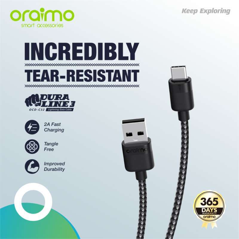 Promo Oraimo Data Cable Duraline 3 Kabel Android Type-c 2a Fast ...