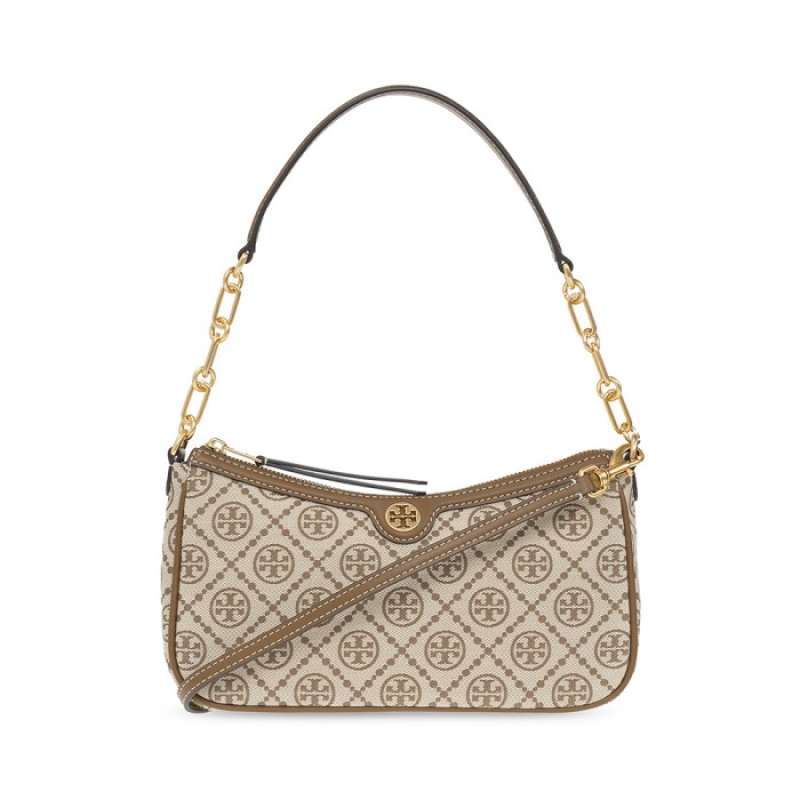 Jual Tory Burch T Monogram Studio Bag Shoulder Hobo Bag Brown ...