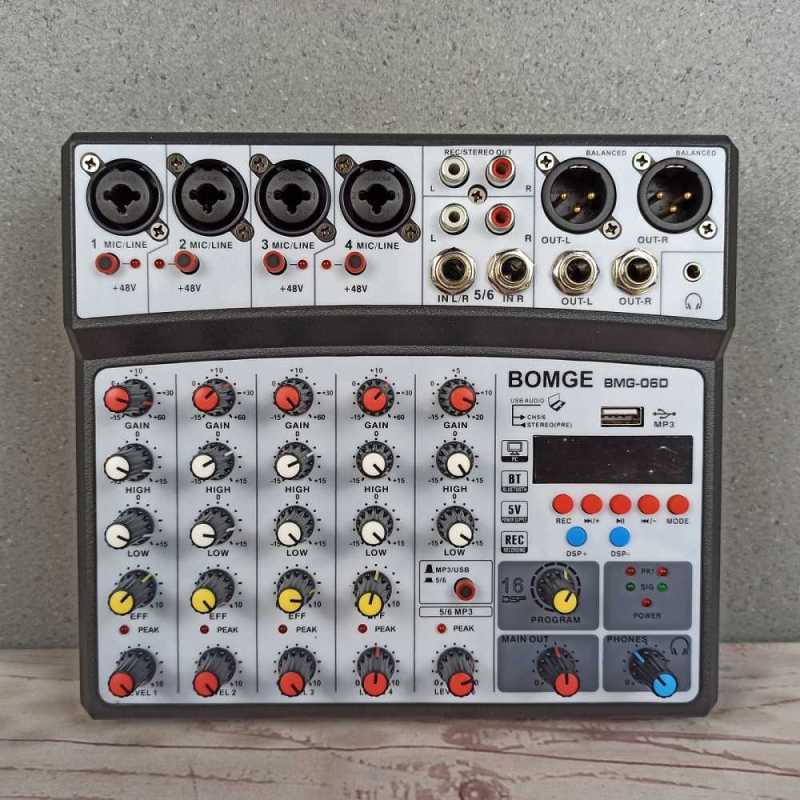 Jual BOMGE Live Audio Mixer Wireless Karaoke DJ 6 Channel 16 DSP - BMG-06D Hitam di Seller Mega ...