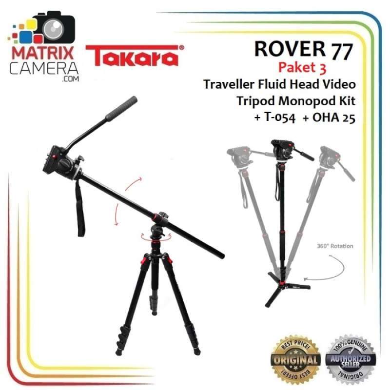 Jual Takara ROVER 77 Paket 3 Traveller Fluid Head Video Tripod Monopod ...
