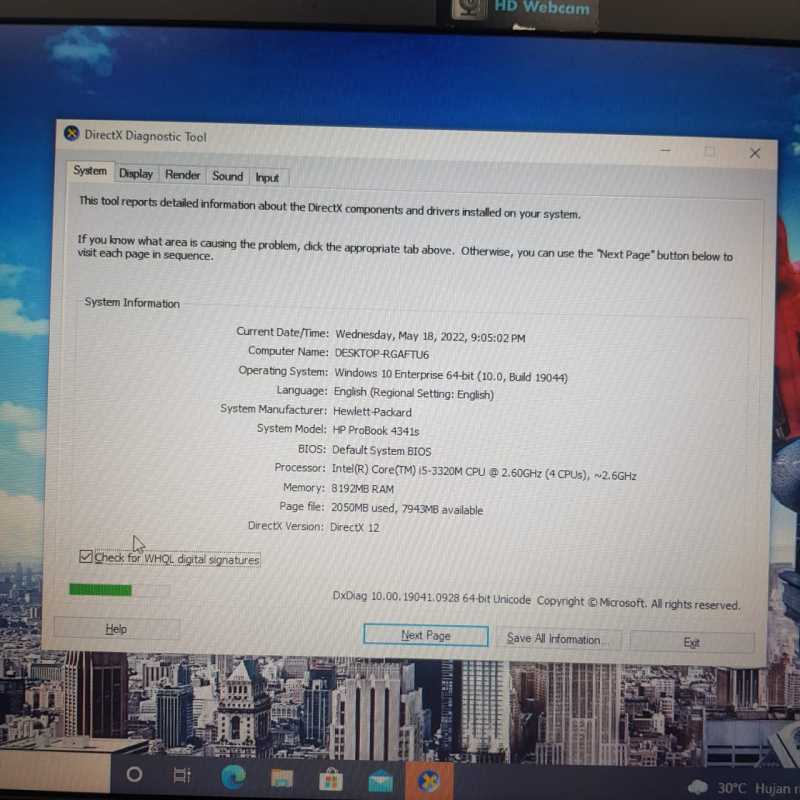 Jual Laptop Hp Probook 4341s Core I5 Gen 3 Ram 8gb Ssd 128gb Di Seller ...
