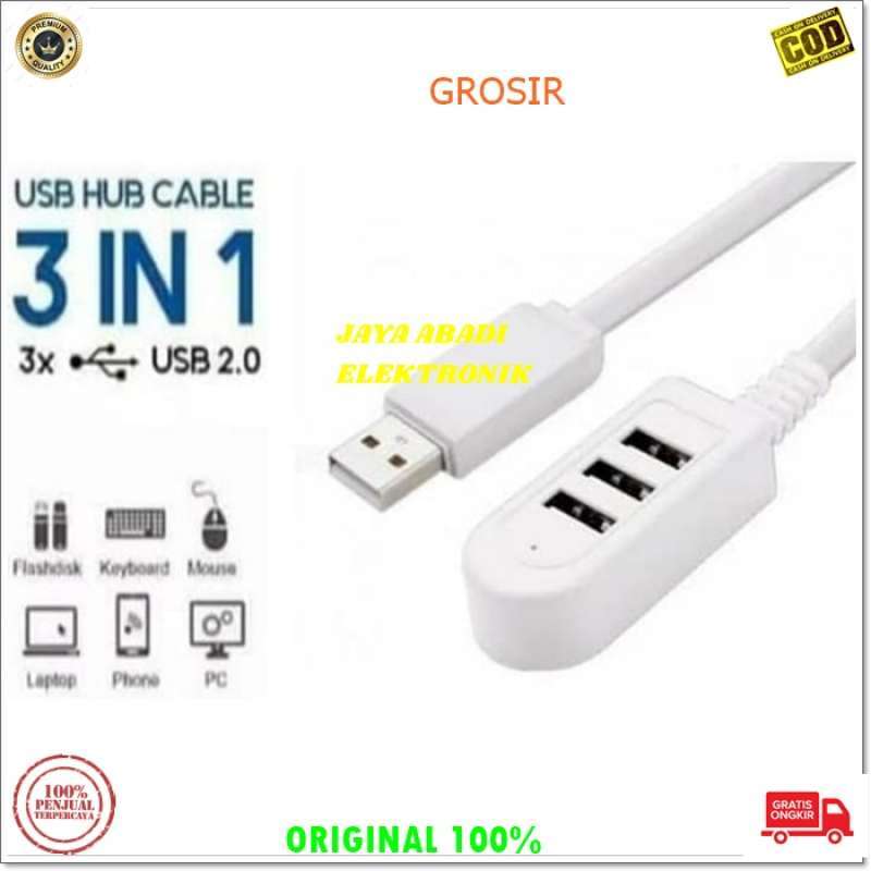 Promo ORIGINAAL KABEL USB HUB 3 IN 1 PORT SAMBUNGAN ALAT PENAMBAH ...
