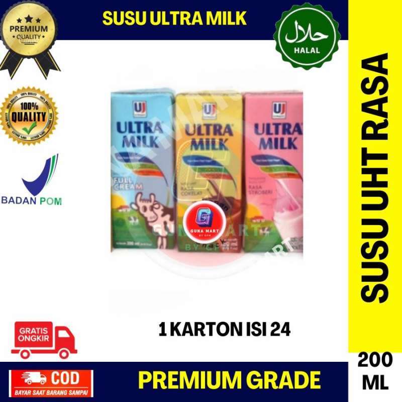 Jual SUSU ULTRA UHT KEMASAN 200 ML DUS BERBAGAI MACAM VARIAN RASA di Seller Gunamart ...
