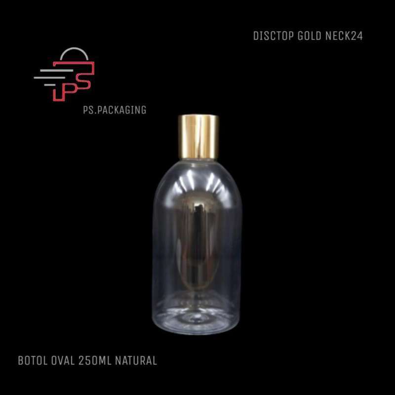 Jual Botol Oval 250ml Plastik + Disctop Alumunium Gold Dan Silver Import Di Seller Putra ...