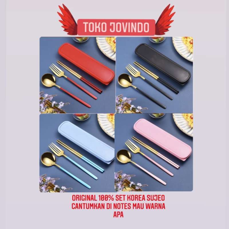 Promo Set Sendok Korea Sujeo Stainless steel Cutlery Set Makan Korea ...