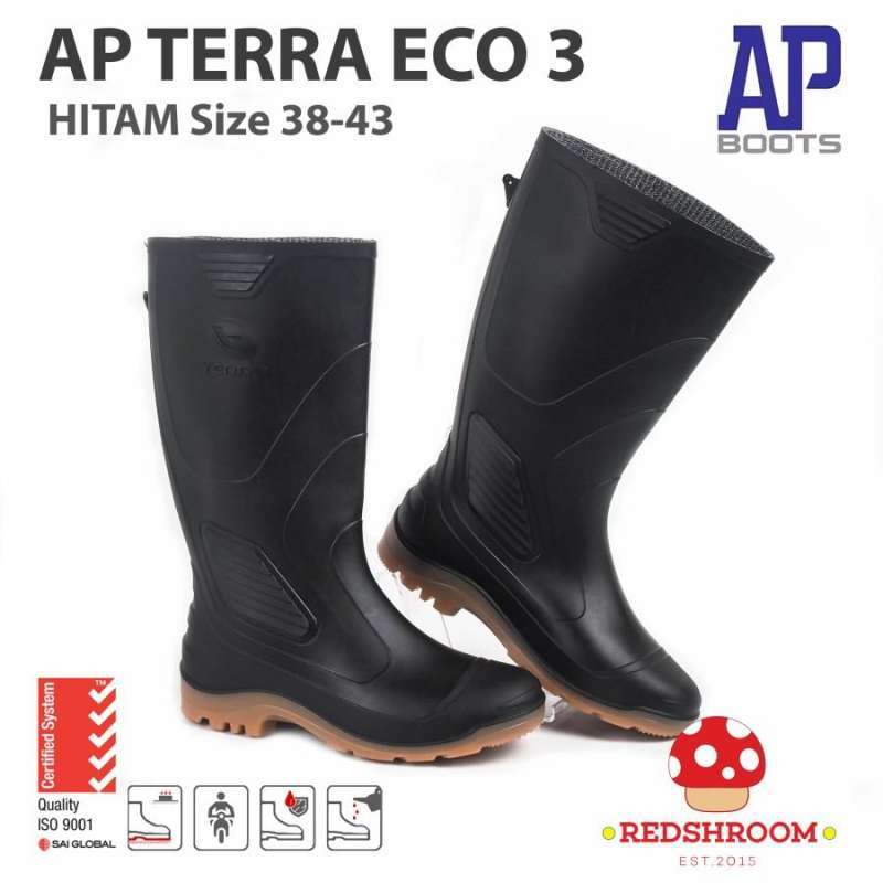 Jual Sepatu Boot Tinggi AP Boots AP TERRA ECO 3 HITAM Kontruksi Tangguh ...