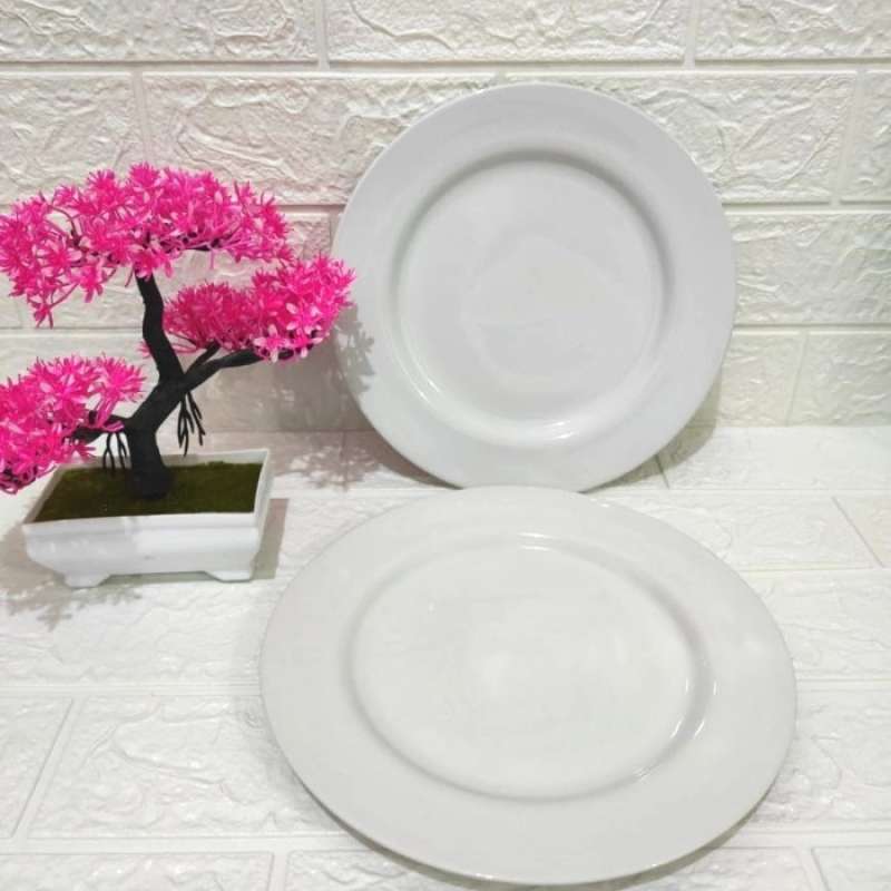 Promo Piring keramik / porcelain model piring kue warna putih Diskon 41 ...