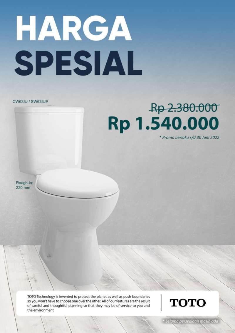 Jual Closet / Kloset / Toilet Duduk Toto Cw633j Sw633jp Cw 633 J Sw 633 ...