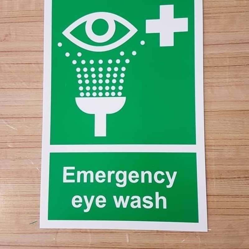 Jual SIGN LABEL STICKER EYE WASH 30X20CM K3 RAMBU STIKER LARANGAN EYES ...