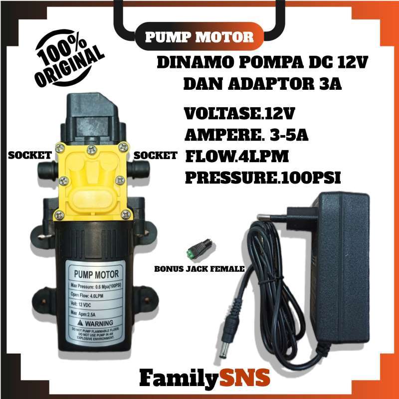 Jual Mesin Pompa Air DC 12V Pump Motor Original Original Dan Adaptor ...