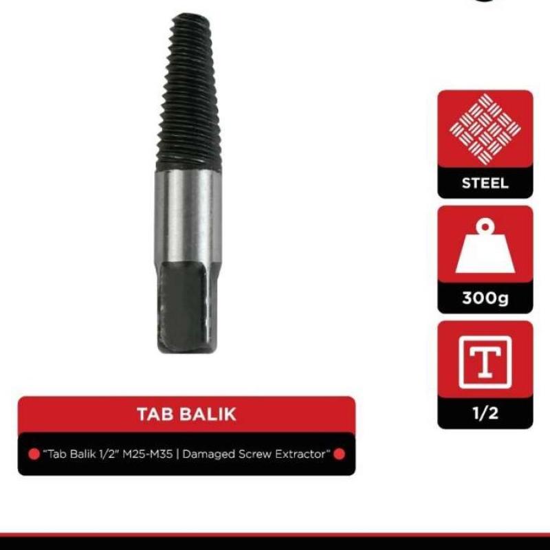 Jual Tab Balik 1/2 M25-M35 | Damaged Screw Extractor | Bolt Screw ...