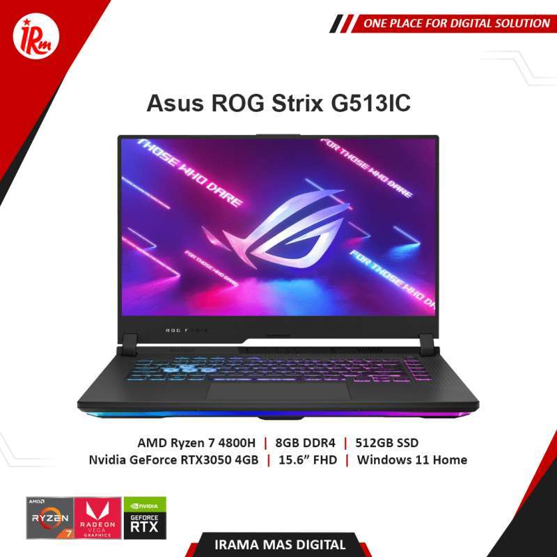 Jual ASUS ROG Strix G513IC - AMD Ryzen 7 4800H 8GB 512GB SSD RTX3050 ...