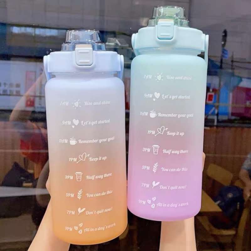 Jual Botol Minum Gradasi Viral 2L - Motivation Water Bottle di Seller ...