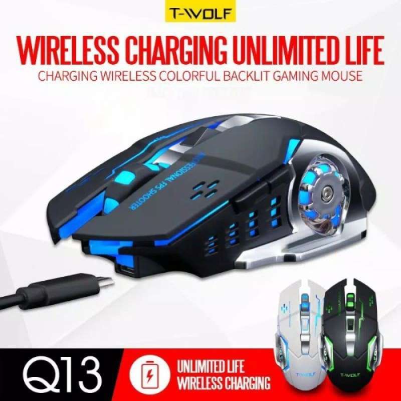 Promo Wolf X7-Wireless Gaming Mouse Silent Button Rgb Led Freewolf ...