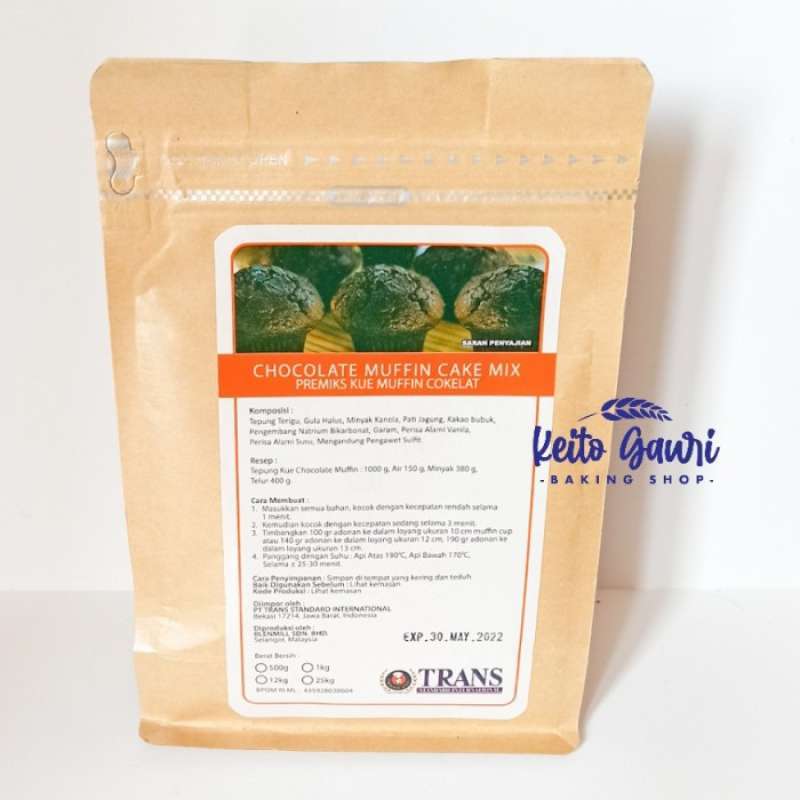 Promo Oem Trans Chocolate Muffin Cake Mix Tepung Premix Cokelat Cupcake ...