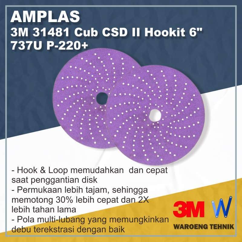 Jual Kertas Amplas Hookit 3M-PN 31481 Cubitron II CSD Hookit 6, 737U, P ...