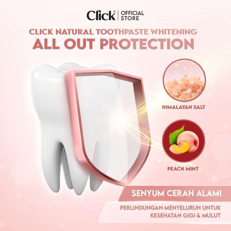 Promo Click Natural Toothpaste Whitening + All Out Protection - Pasta ...