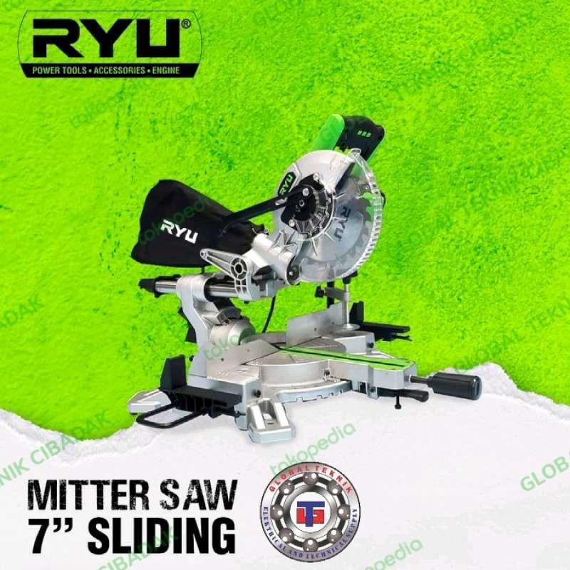 Promo Mitre Saw 7 Ryu Rms 180-1 Sliding Mesin Potong Aluminium Diskon ...