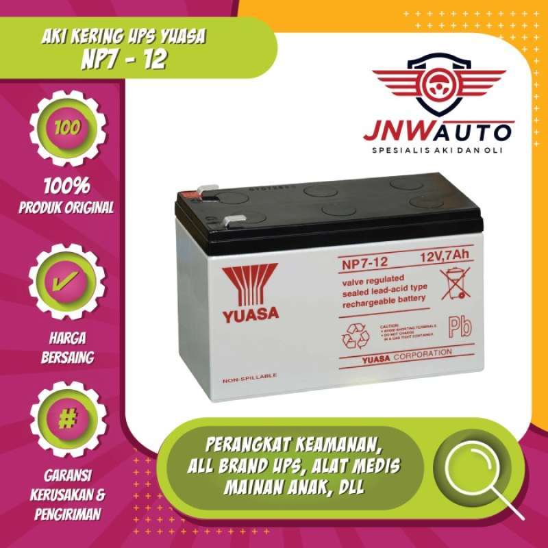 Promo Aki/Battery Ups Yuasa Np7-12 12V 7Ah Diskon 15% di Seller Ghanim Shop - Cengkareng Timur ...