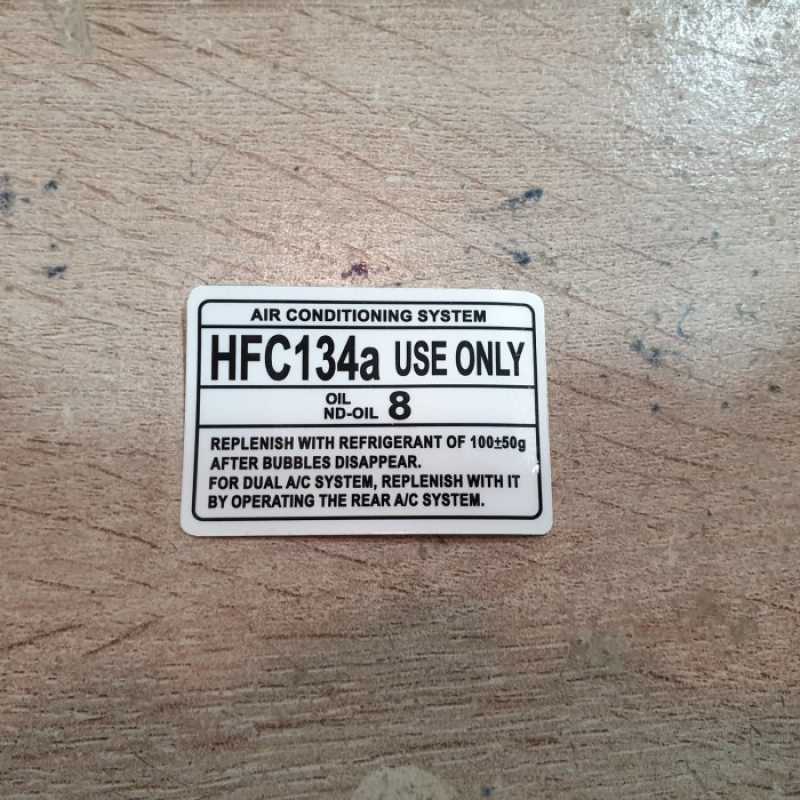 Jual Sticker informasi jenis freon untuk toyota dibalik kap mesin di ...