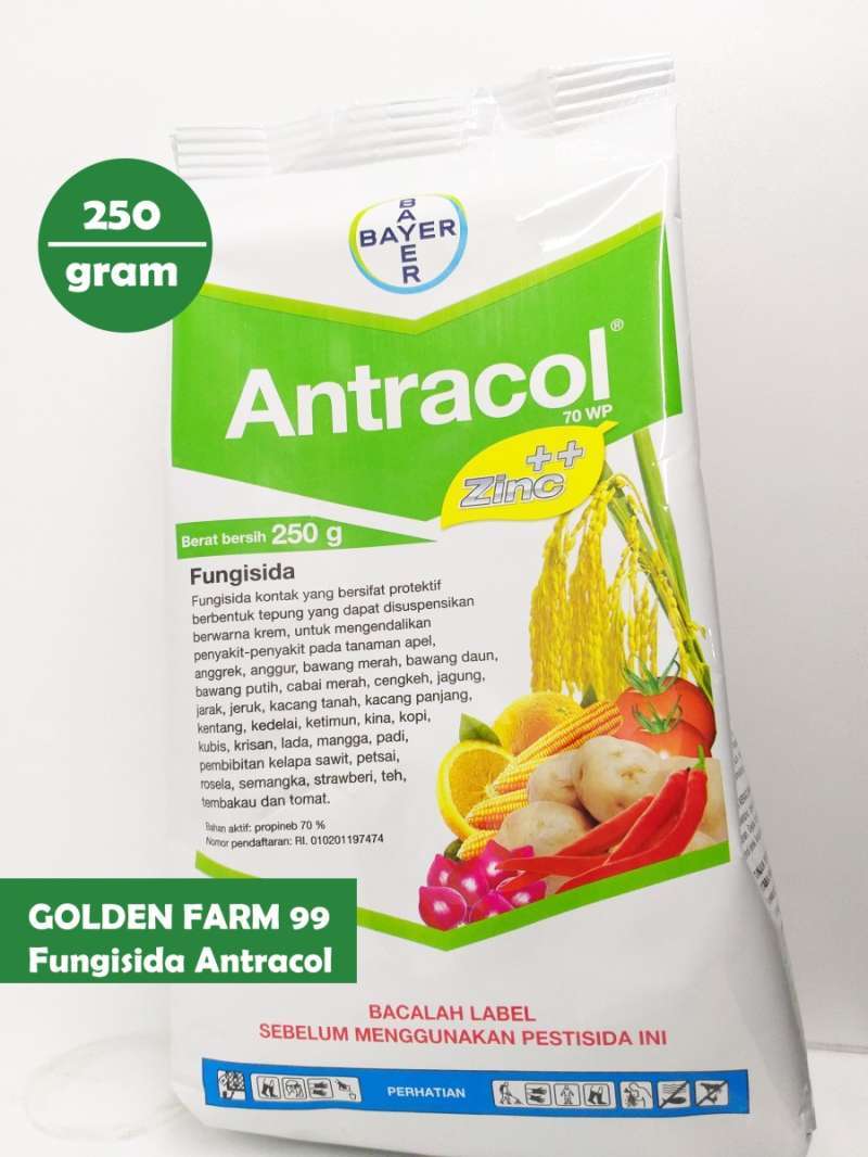Jual Antracol fungisida 70 WP Zinc kemasan 250 gram harga terjangkau di ...