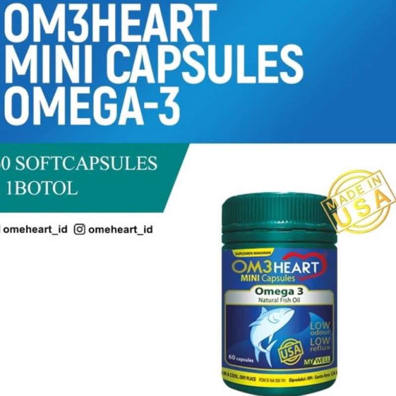 Promo Om3heart mini Capsule Omega 3(isi 60 softgel) Diskon 50% di ...