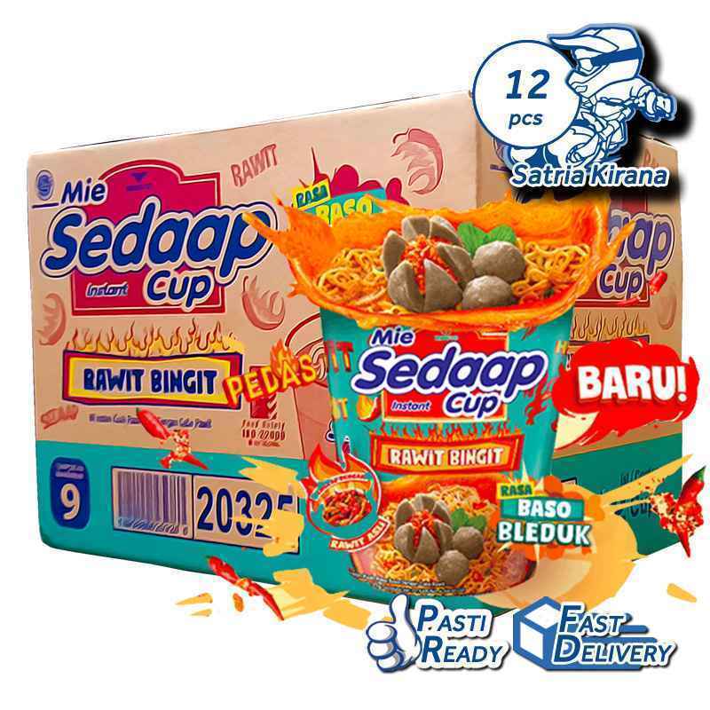 Promo Sedaap Rawit Baso Bleduk Mie Instant Cup [12 pcs | 1 Karton] Kuah ...