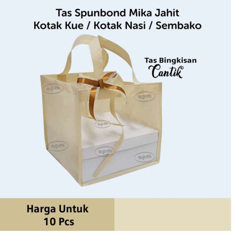 Jual Tas Spunbond Mika Kotak Kue / Kotak Nasi / Sembako 24x24x22 cm - Maroon di Seller APM ...
